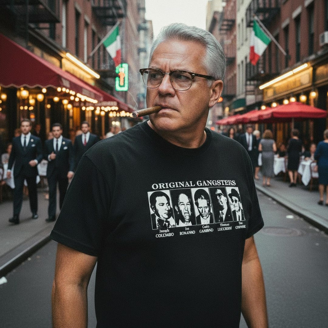 Original Gangsters "five Families" T-shirt: Mob/mafia/gambino/bonanno ...