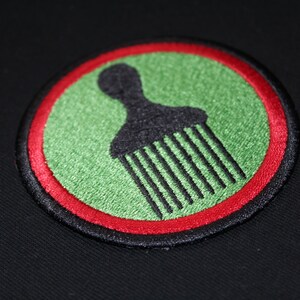 Pan African American Afro-pick RBG Iron-on Patch - Etsy