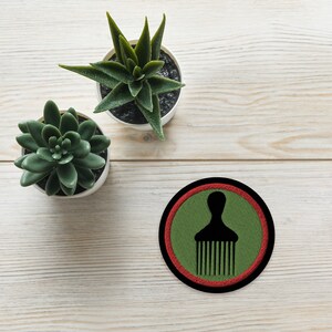 Pan African American Afro-pick RBG Iron-on Patch - Etsy