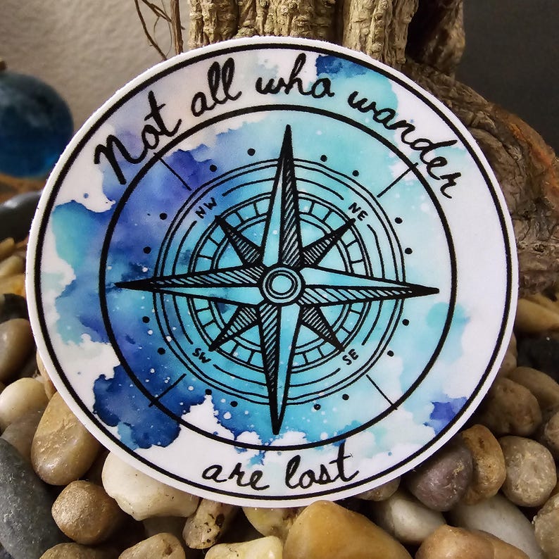 Not All Who Wander Are Lost Compass Sticker - Etsy