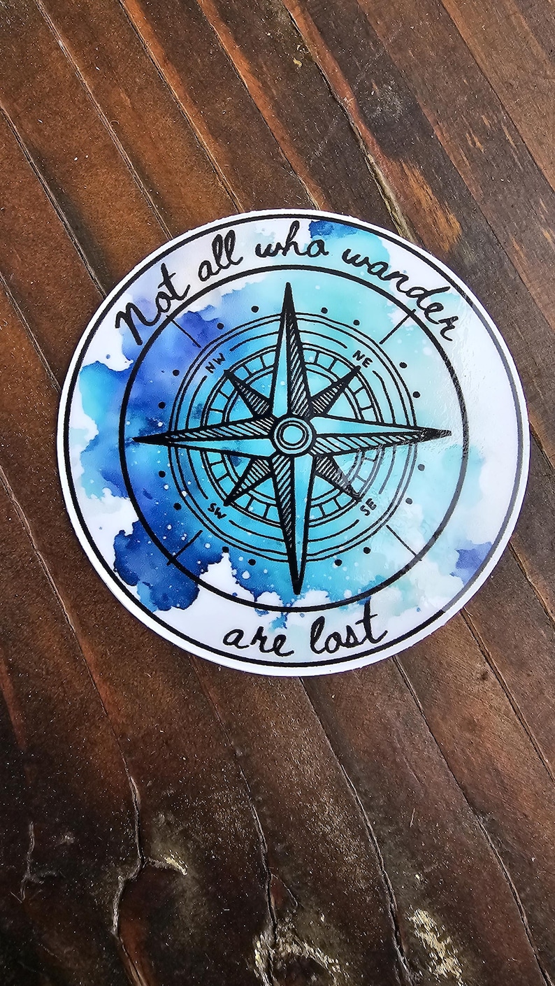 Not All Who Wander Are Lost Compass Sticker - Etsy