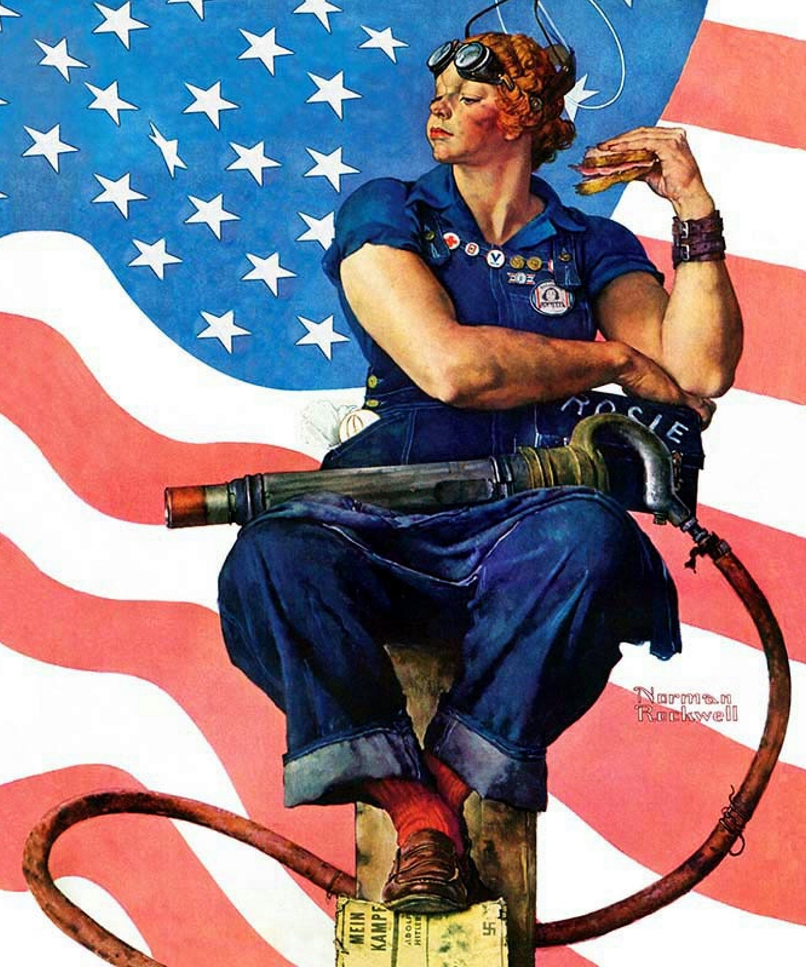 Rosie The Riveter Art Print 8 In X 10 In Matted To 11 In X 14 In Mat Colors Vary Etsy