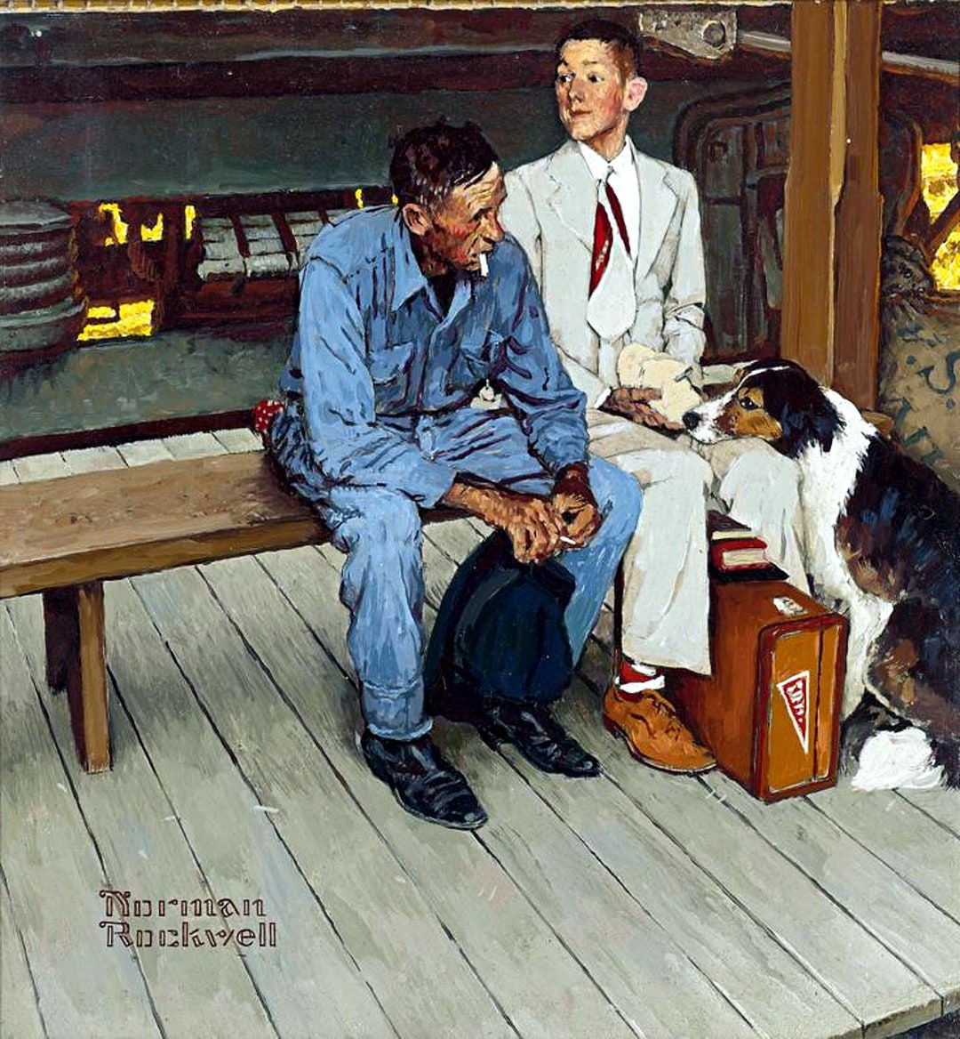 Norman Rockwell Breaking Home Ties 1954 Print 8 in X 9 in Portrait ...