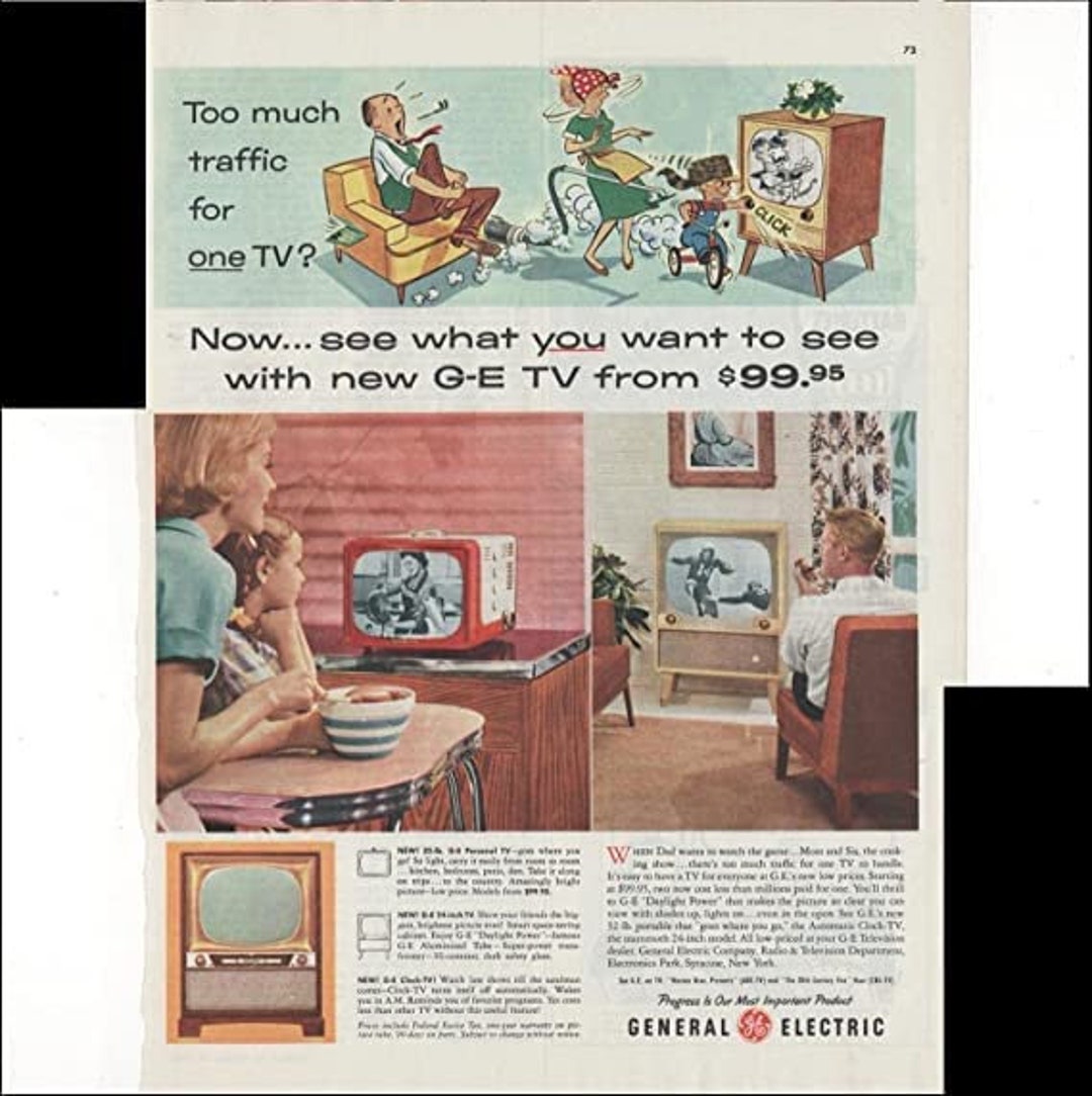 General Electric See the New TV From 99.95 1955 Vintage Antique ...