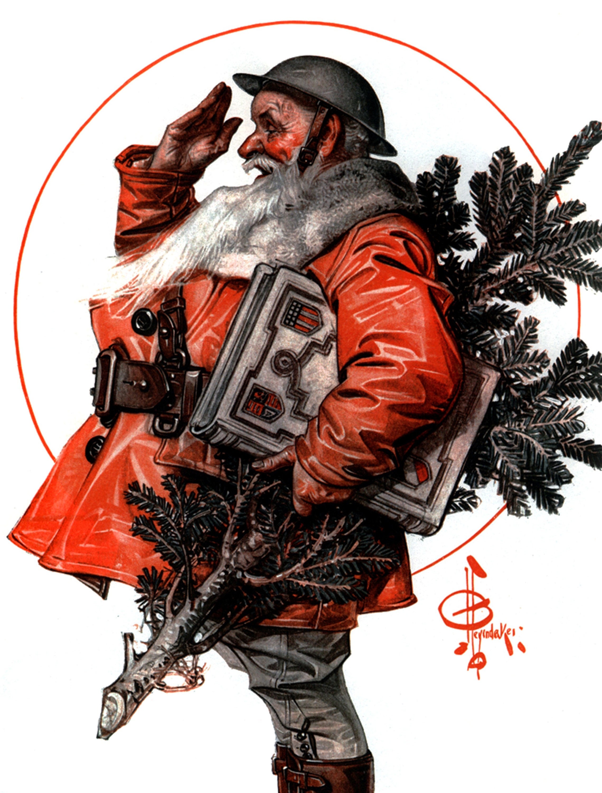 Soldier Santa J. C. Leyendecker Art Print 8 in X 10 in - Etsy