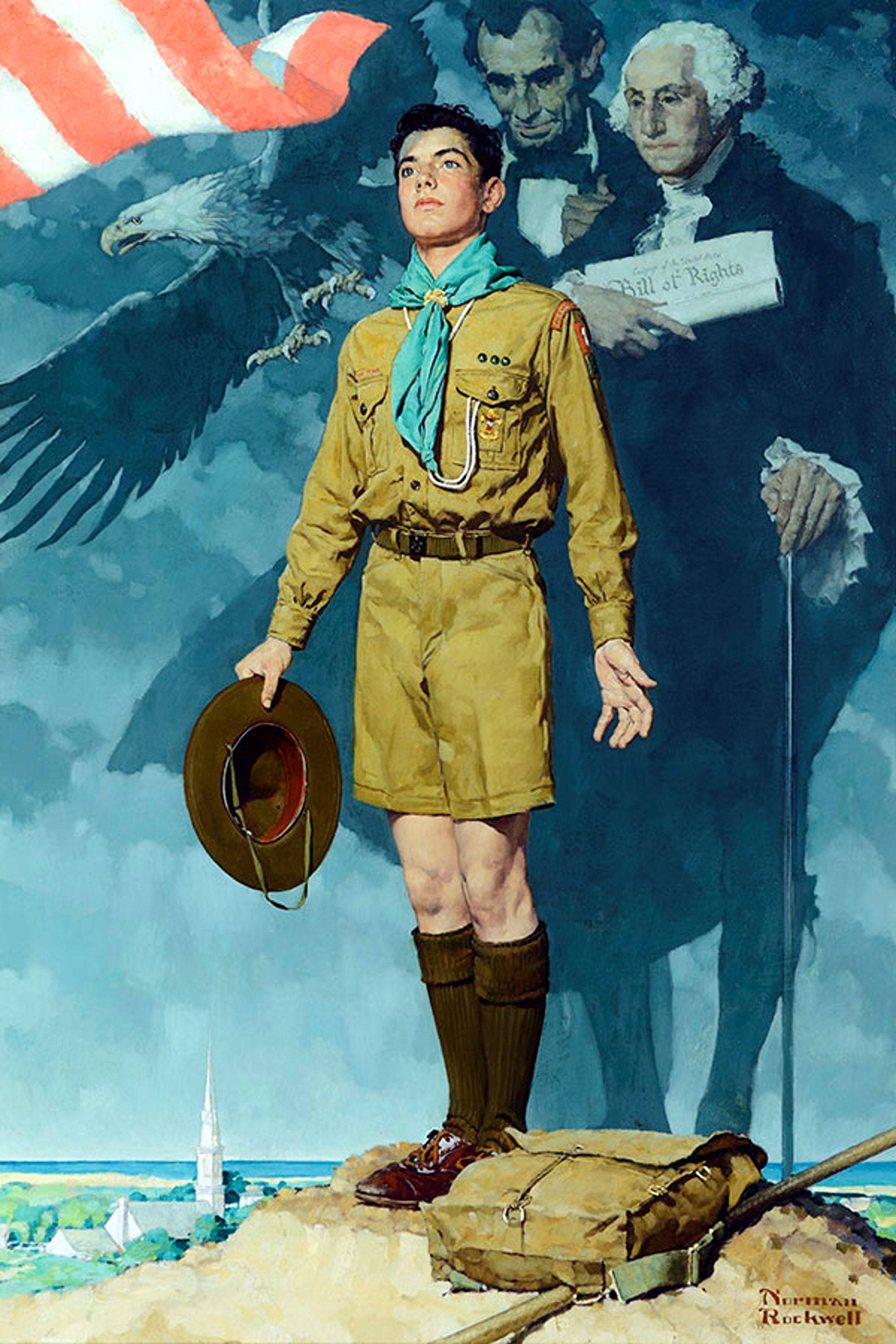 Norman Rockwell Boy Scout A Scout is Loyal Art Print 8 in X 10 in ...