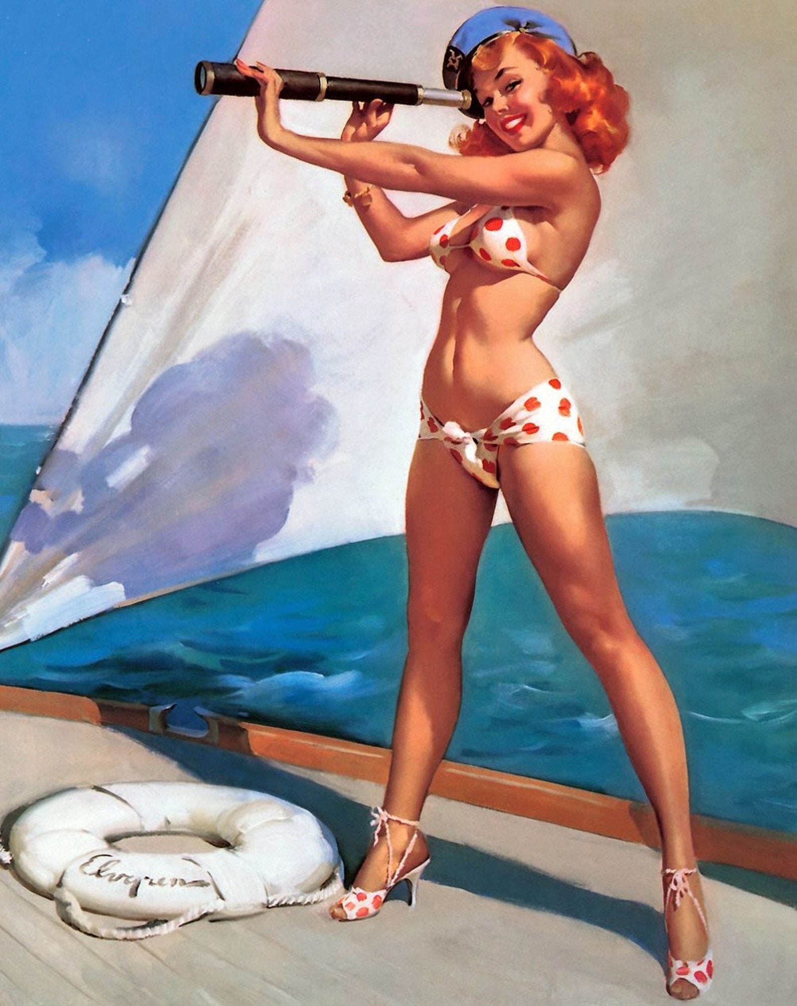 Sailing Pin-up Girl Gil Elvgren Print Art Print 8 in X 10 In - Etsy