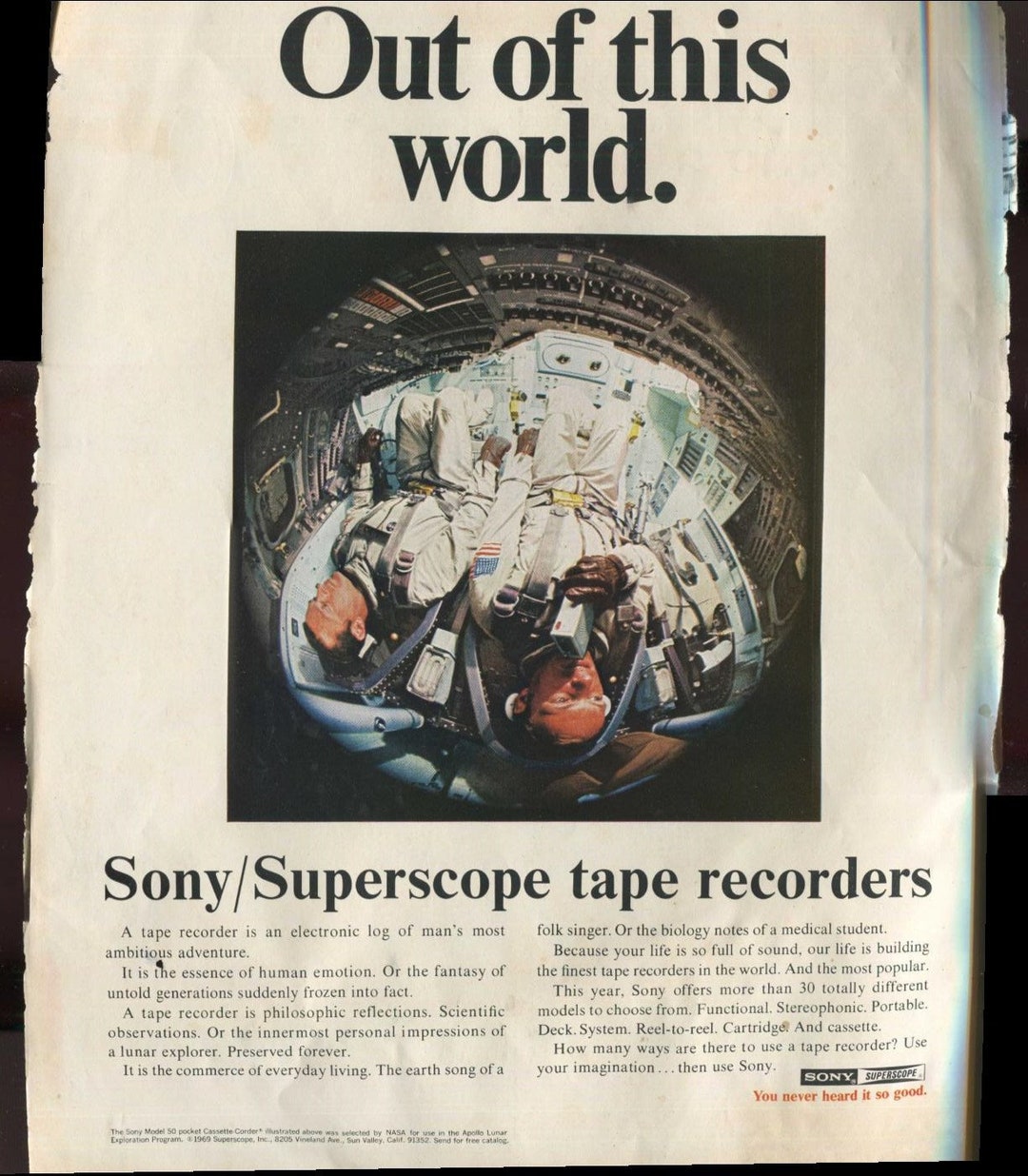 Magnétophones Sony Superscope hors de ce monde, vous ne lavez jamais ...