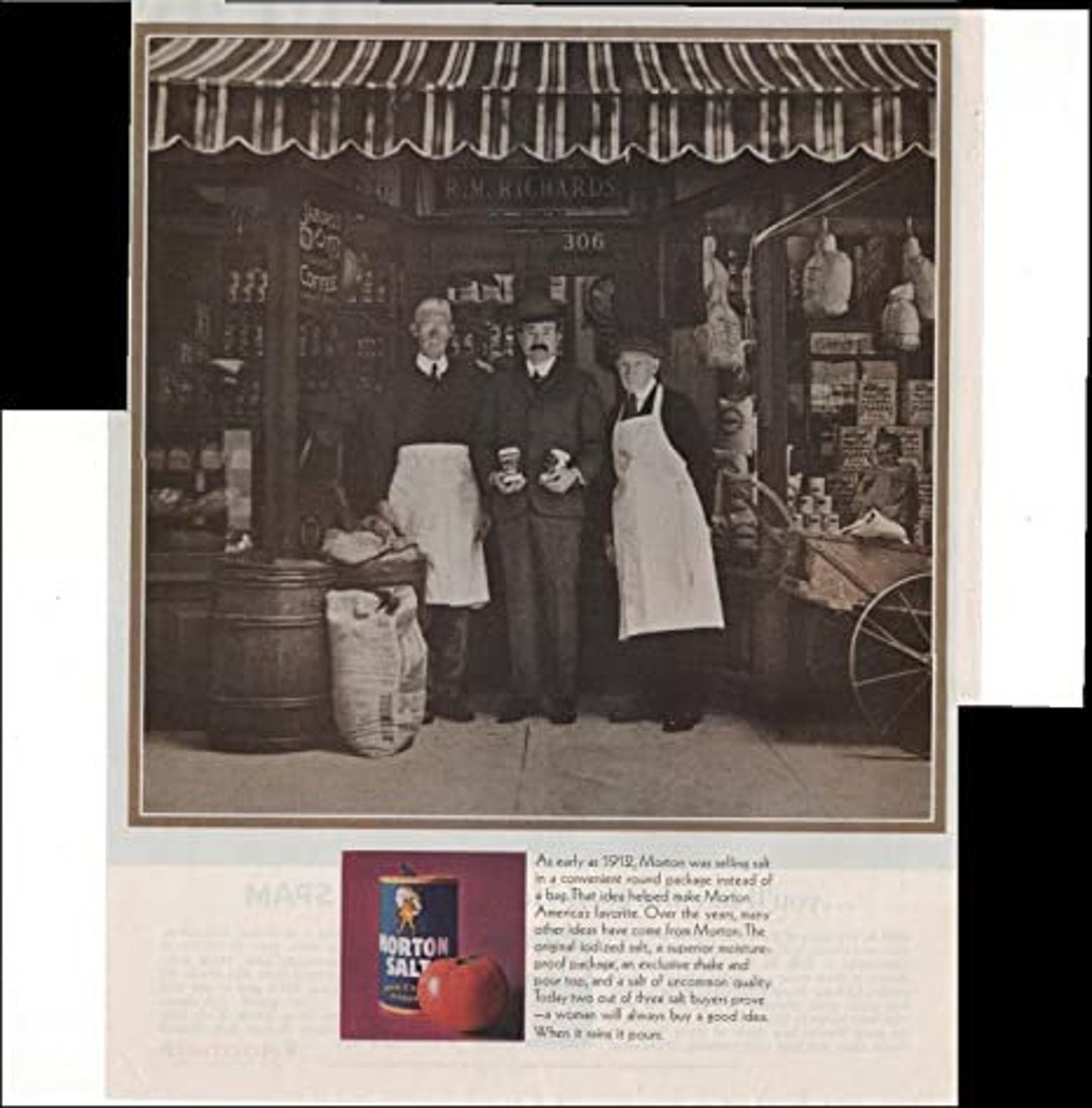 Morton Salt 1912 Original Iodized Salt Home 1966 Vintage Antique ...