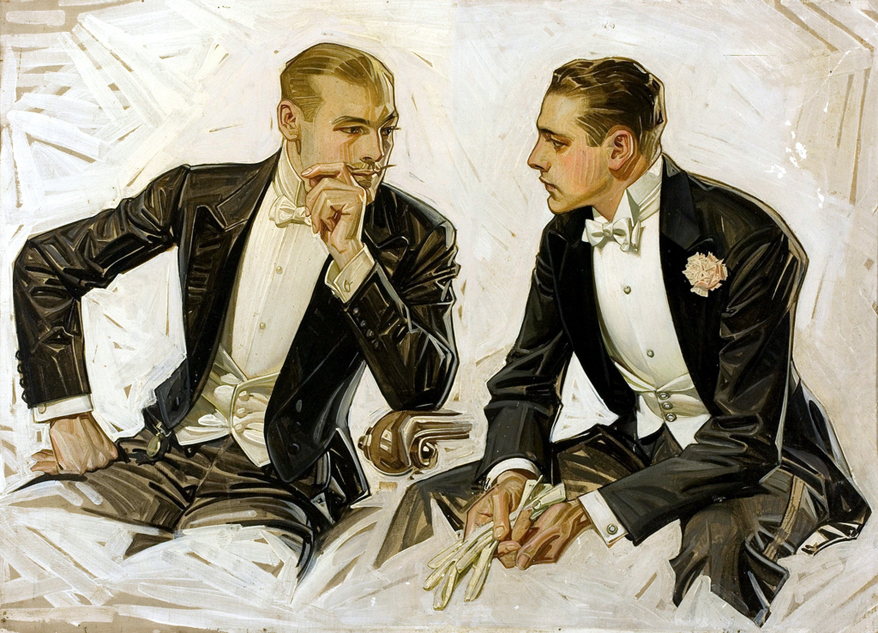 Portrait of Two Men J. C. Leyendecker Matted Art Print 7 in X 10 in ...