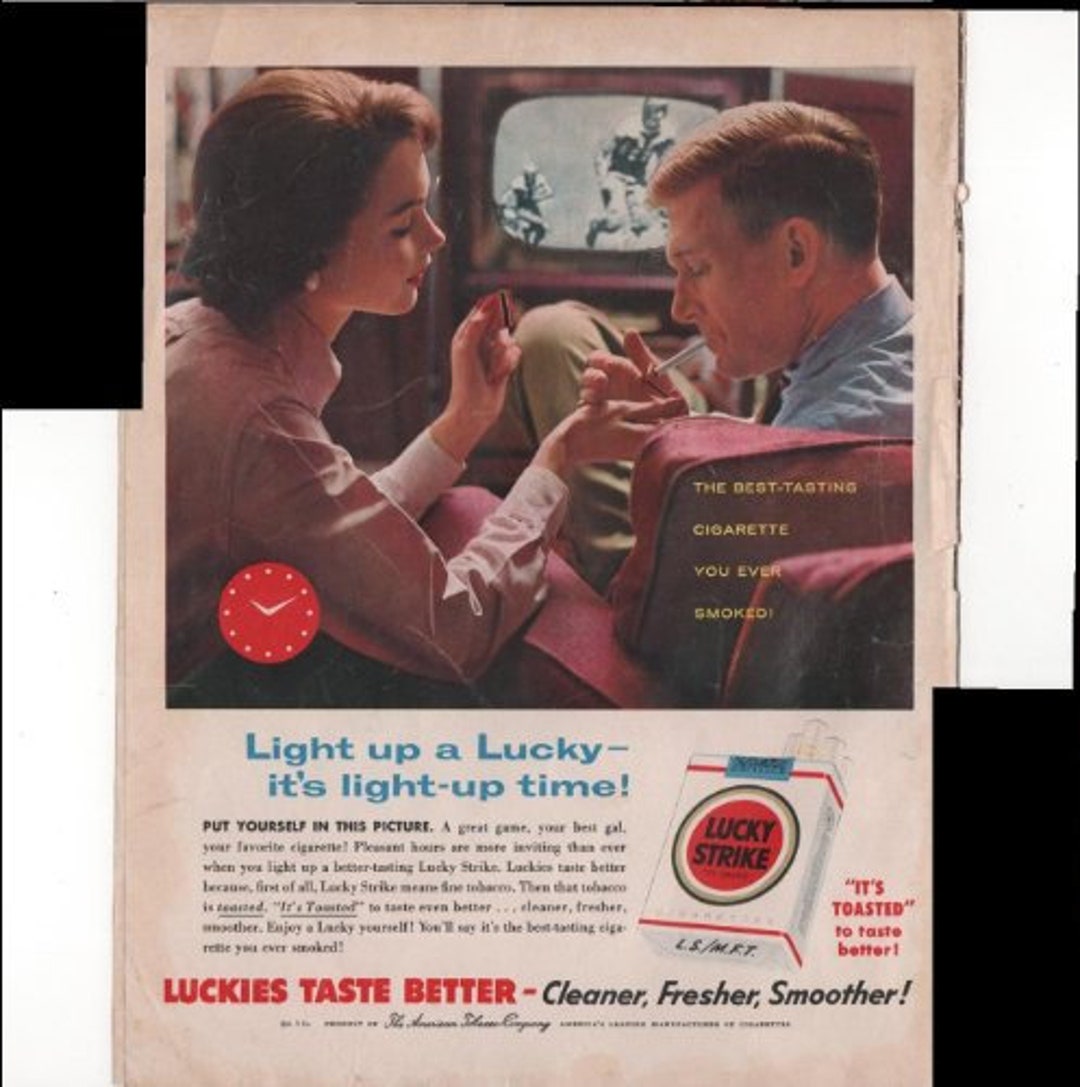 Lucky Strike Cigarettes Light up A Lucky It's Time 1955 - Etsy