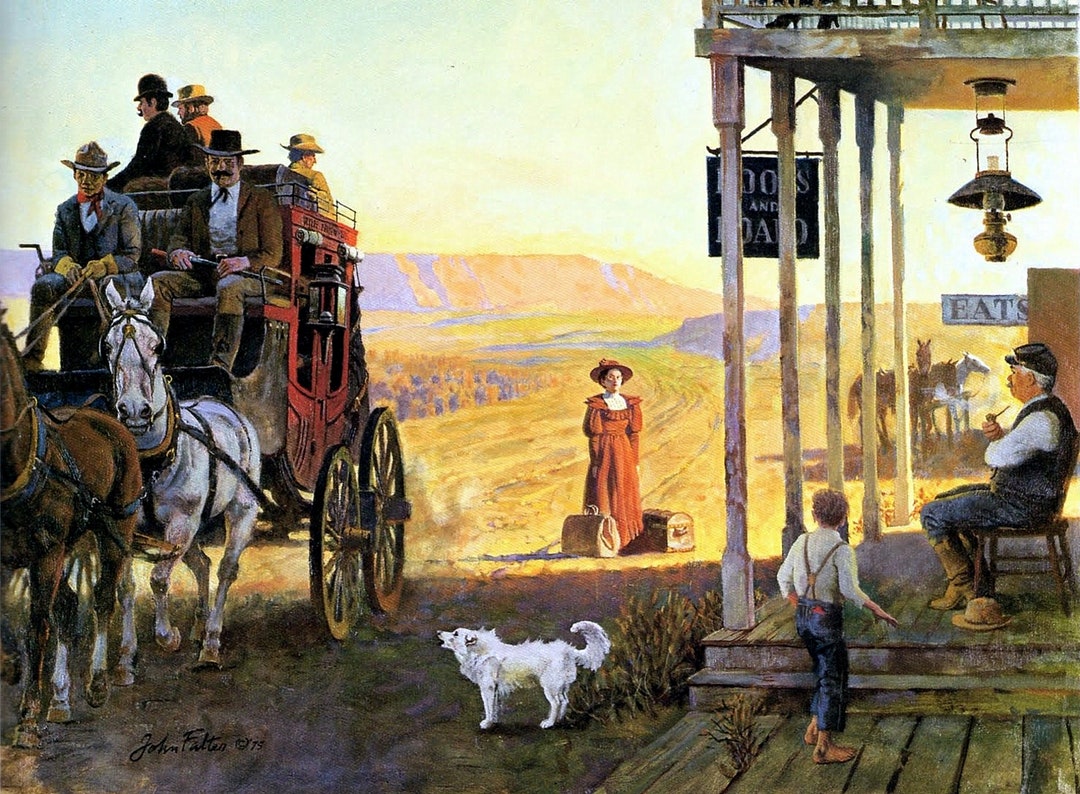 The New School Marm John Falter Art Print 8 in X 10 In Matted to 11 in ...