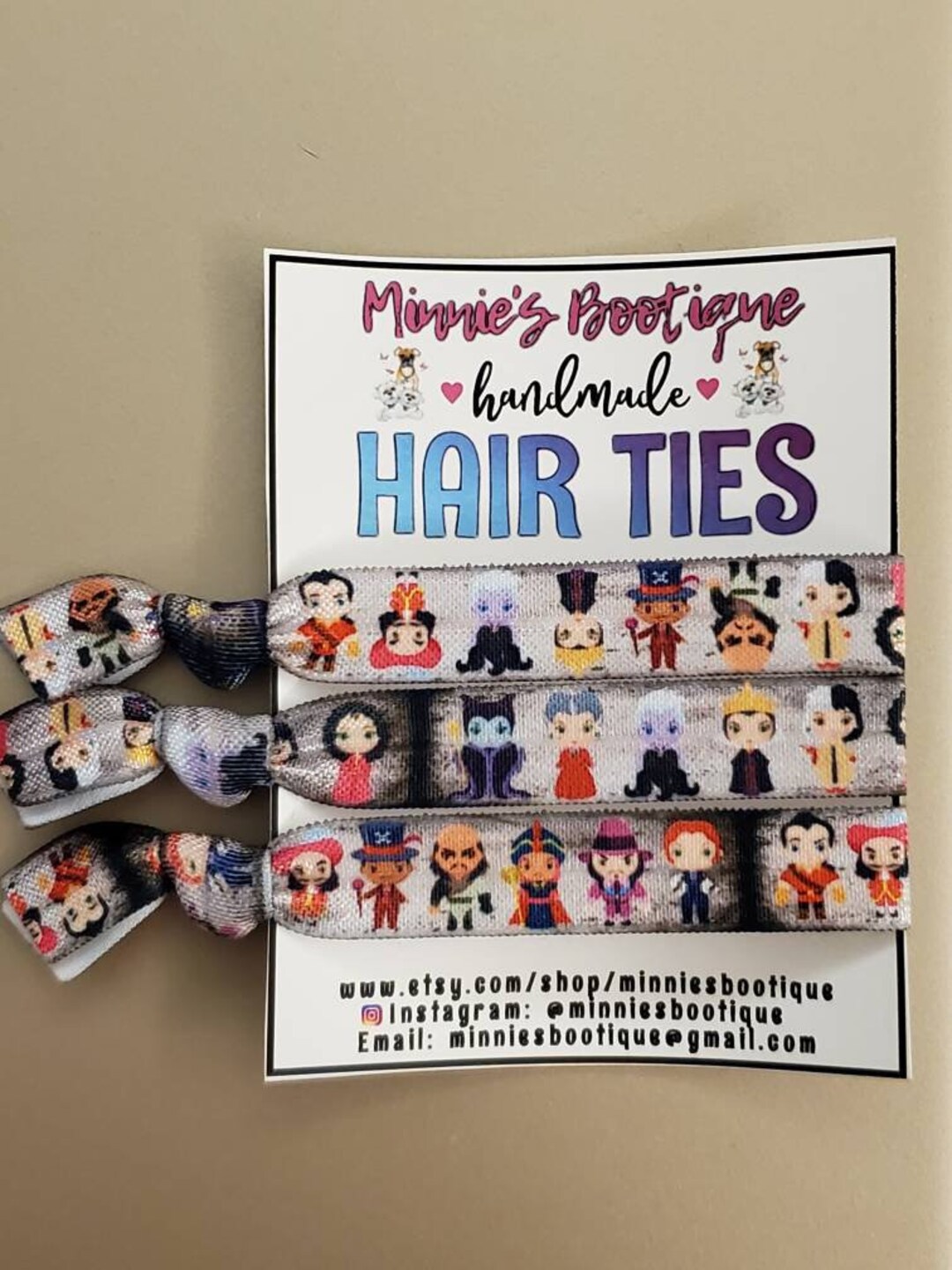 5/8" FOE Infamous Villains Inspired, Cheer/football Hair Ties, Knotted ...