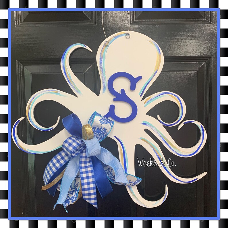 Octopus Summer Door Hanger Chinoiserie Inspired Beach Home - Etsy