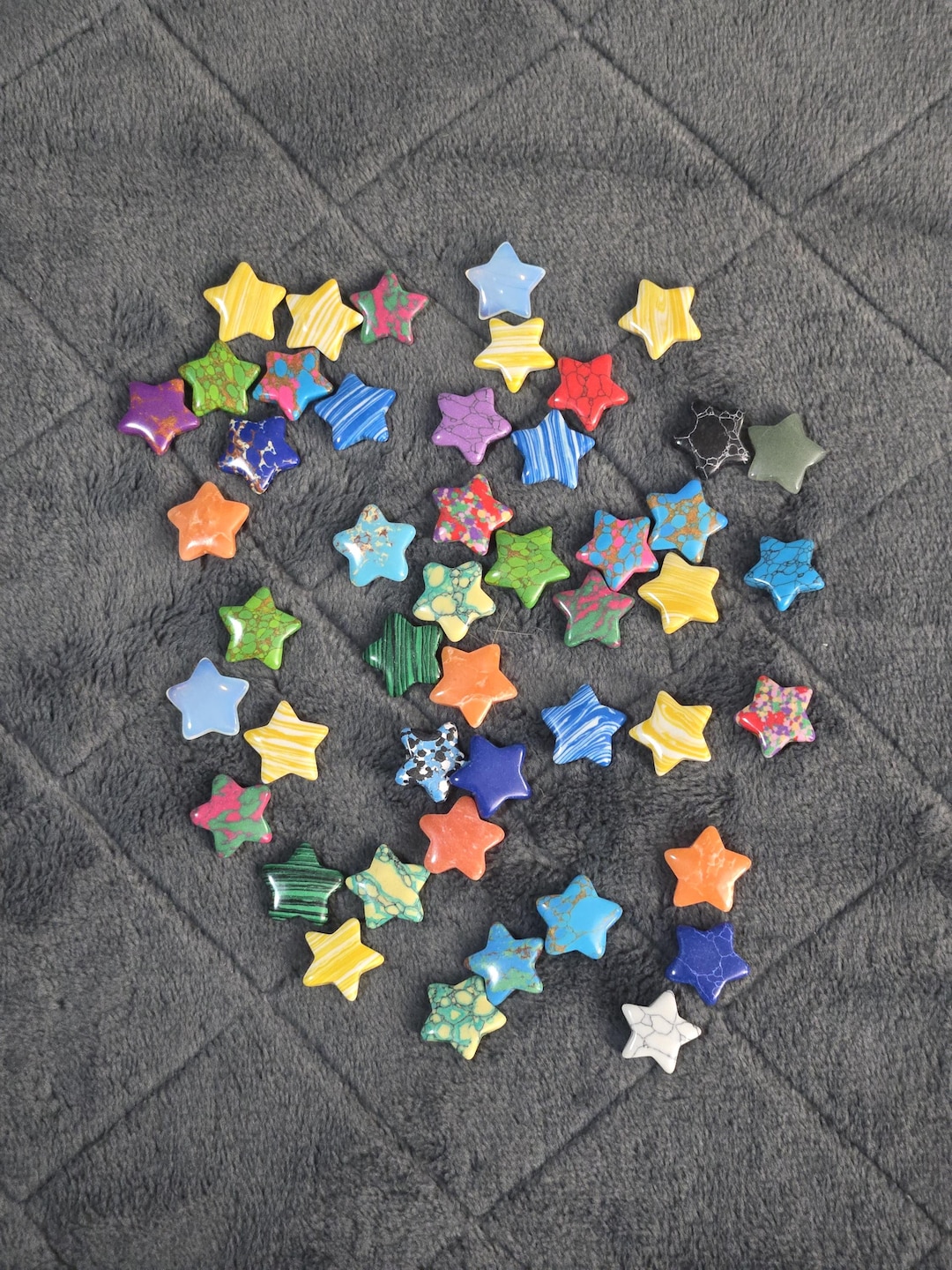 Miniature Star Pocket Stones: Glass & Ceramic Collectible Charms - Etsy