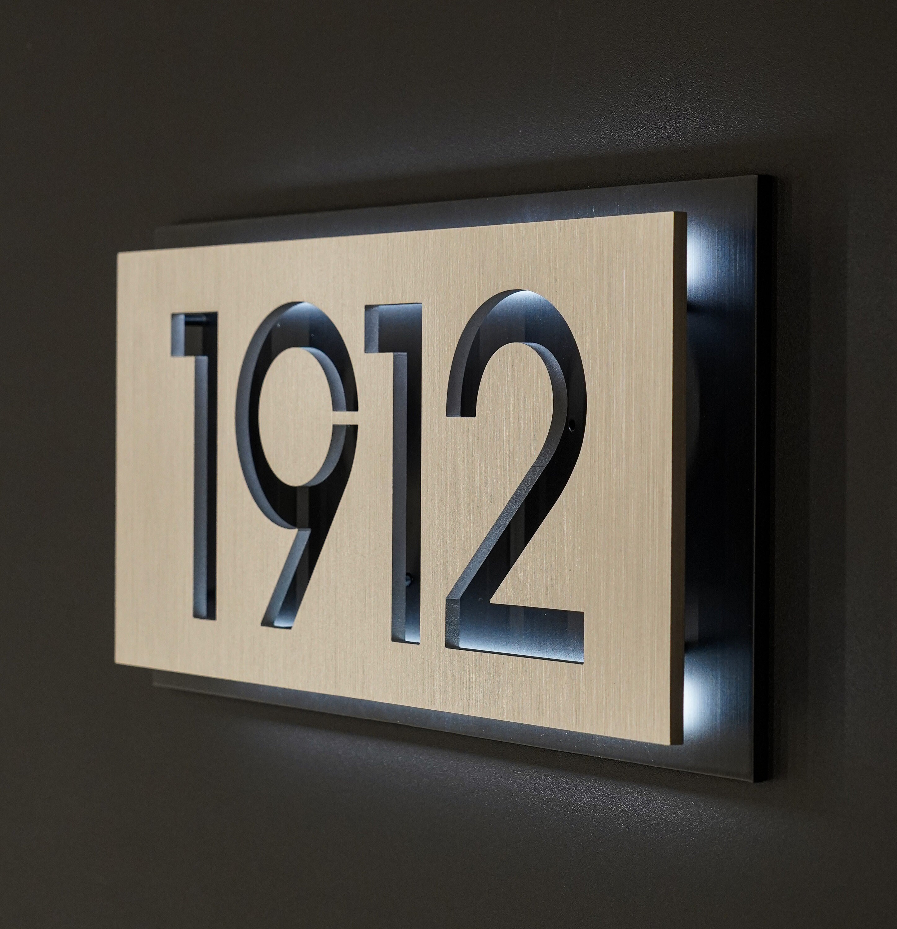 Custom LED Backlit Aluminum Address Plaque - Etsy