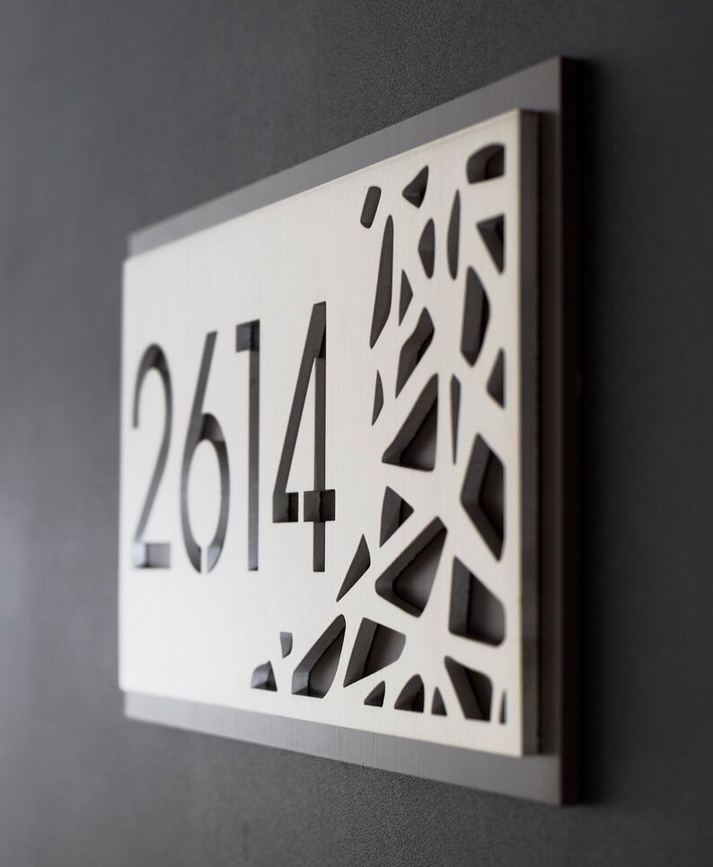 Custom Solid Aluminum House Number and Street Name Plaque. | Etsy