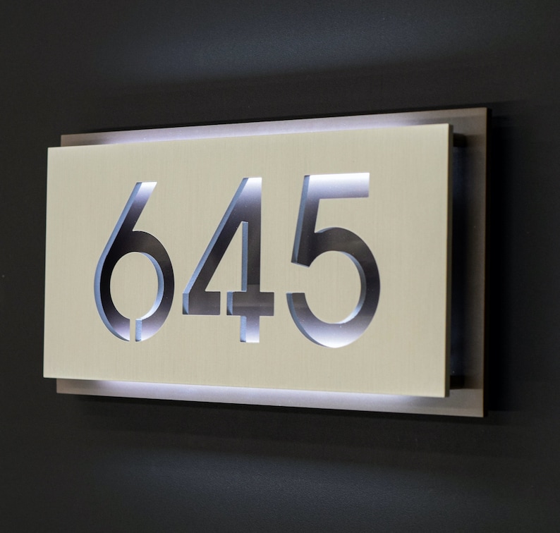 Custom LED Backlit Aluminum Address Plaque - Etsy