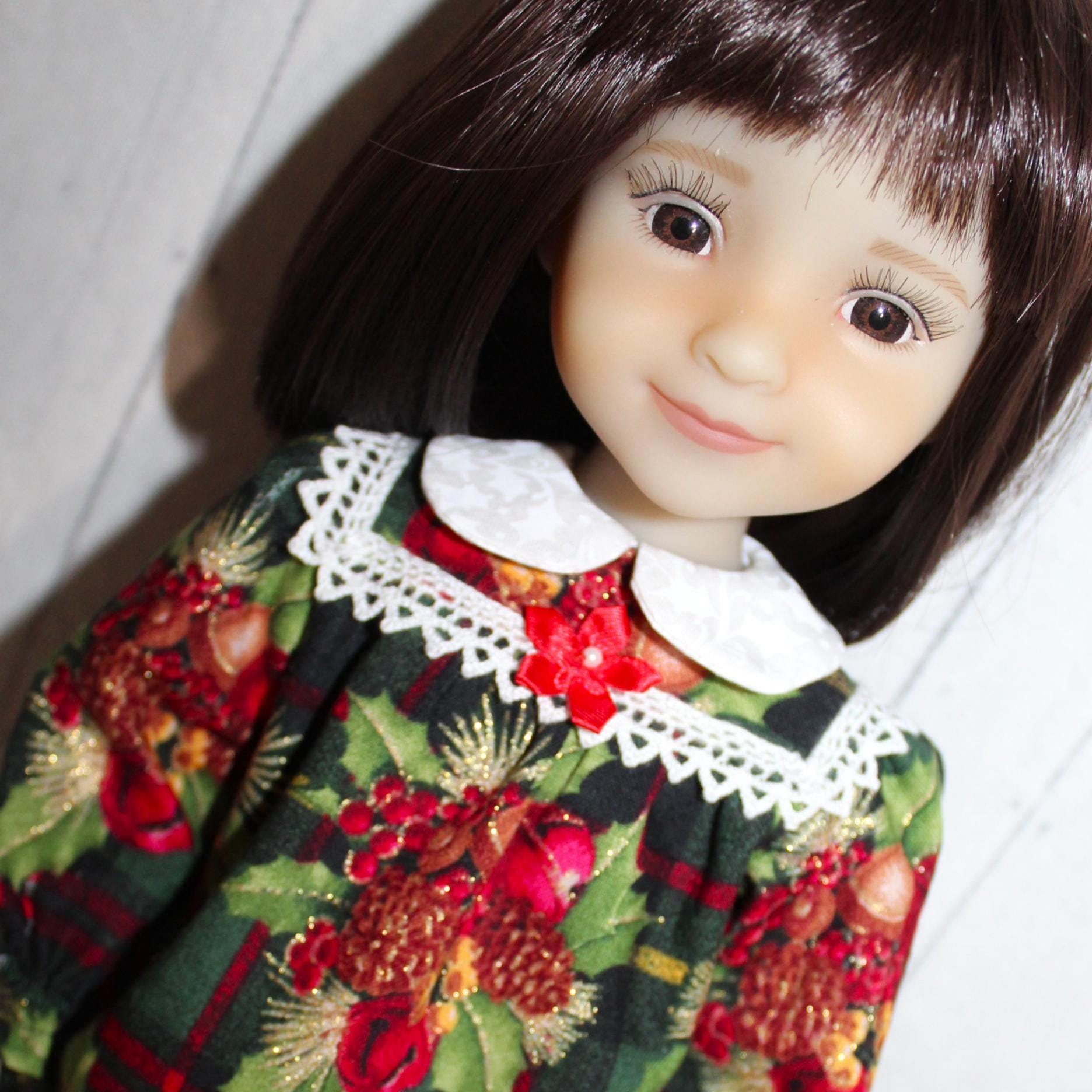14.5 Inch Doll (like Ruby Red FF) Plaid Pine Cone and Jingle Bells ...
