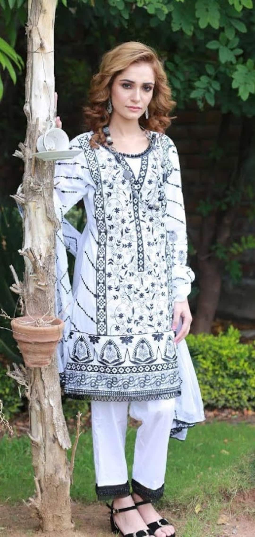 Pakistani Unstitched Dress Material Indian Dress Fabric Shalwar Kameez ...