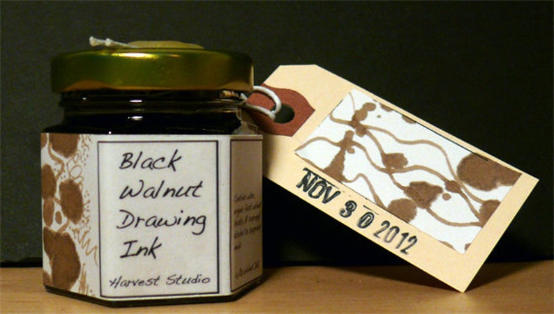 Artisan Black Walnut Drawing Ink, Small 1.5 Oz or Large, 4 Oz. Luminous ...
