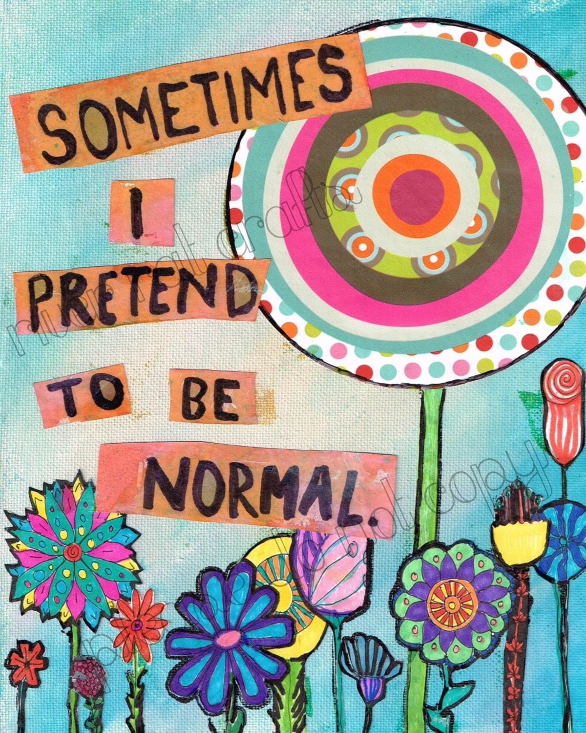 Sometimes I Pretend to Be Normal Quirky Printable Art - Etsy