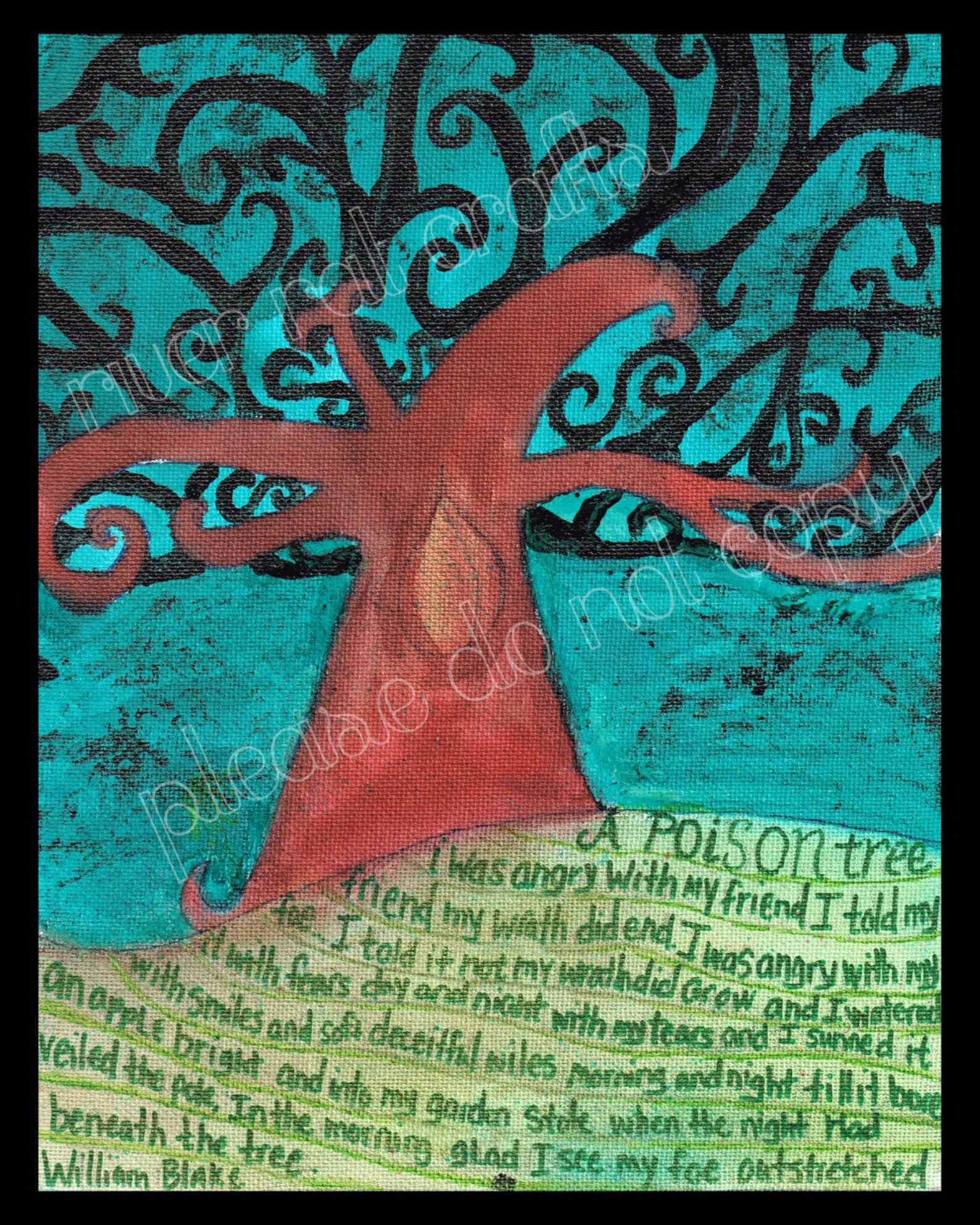 William Blake, A Poison Tree, William Blake Poem, Printable Wall Decor ...