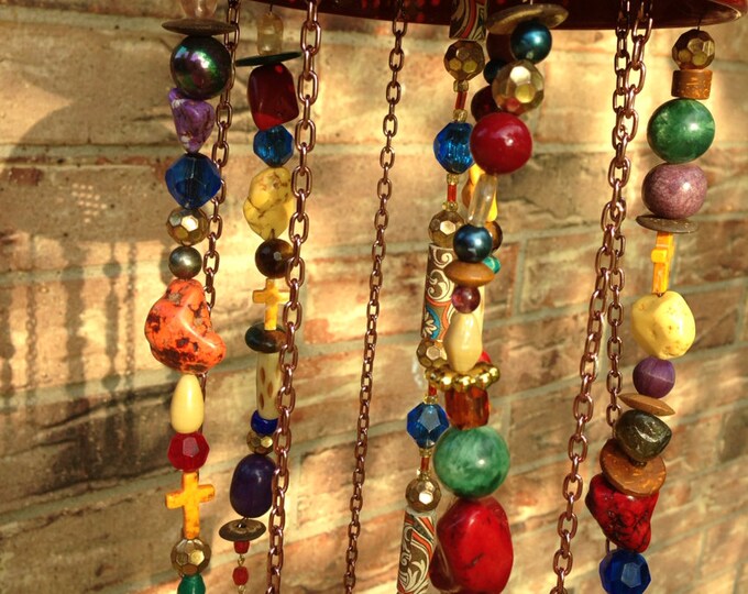 Upcycled Red Colander Boho Windchime - Etsy