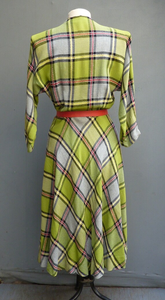 Super Original Vintage 1940s 1950s Bold Checked Plaid… - Gem Super Original Vintage 1940s 1950s Bold Checked Plaid… - Gem