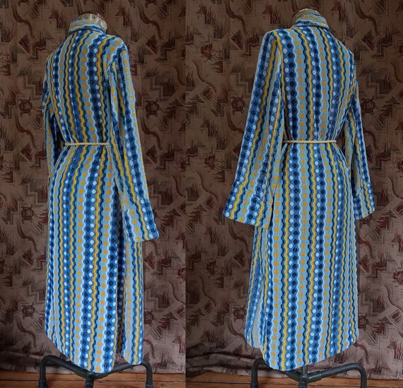 RARE Vintage 1930s Towelling Dressing Gown Robe Blue … - Gem