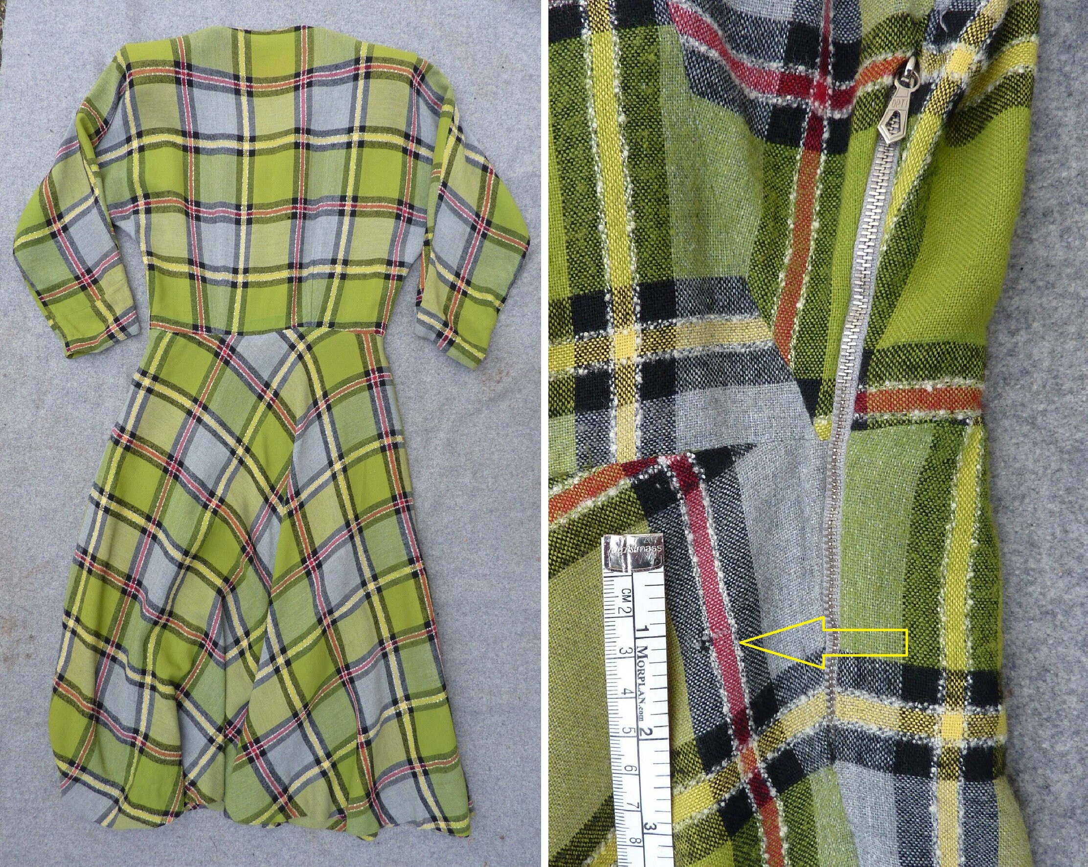 Super Original Vintage 1940s 1950s Bold Checked Plaid Dress | Etsy UK Super Original Vintage 1940s 1950s Bold Checked Plaid Dress | Etsy UK
