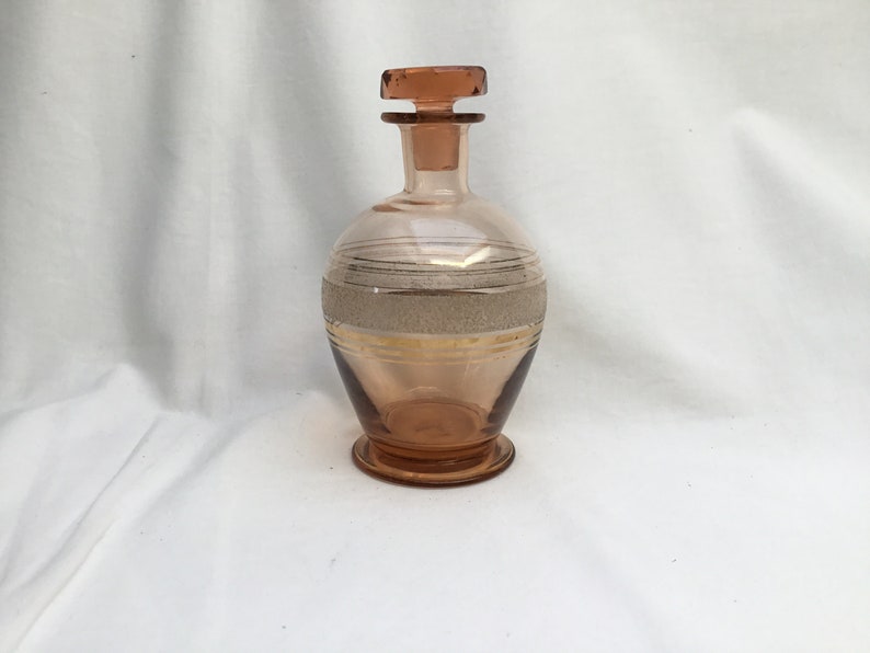 French Art Deco Pink Depression Glass Digestif Carafe - Etsy
