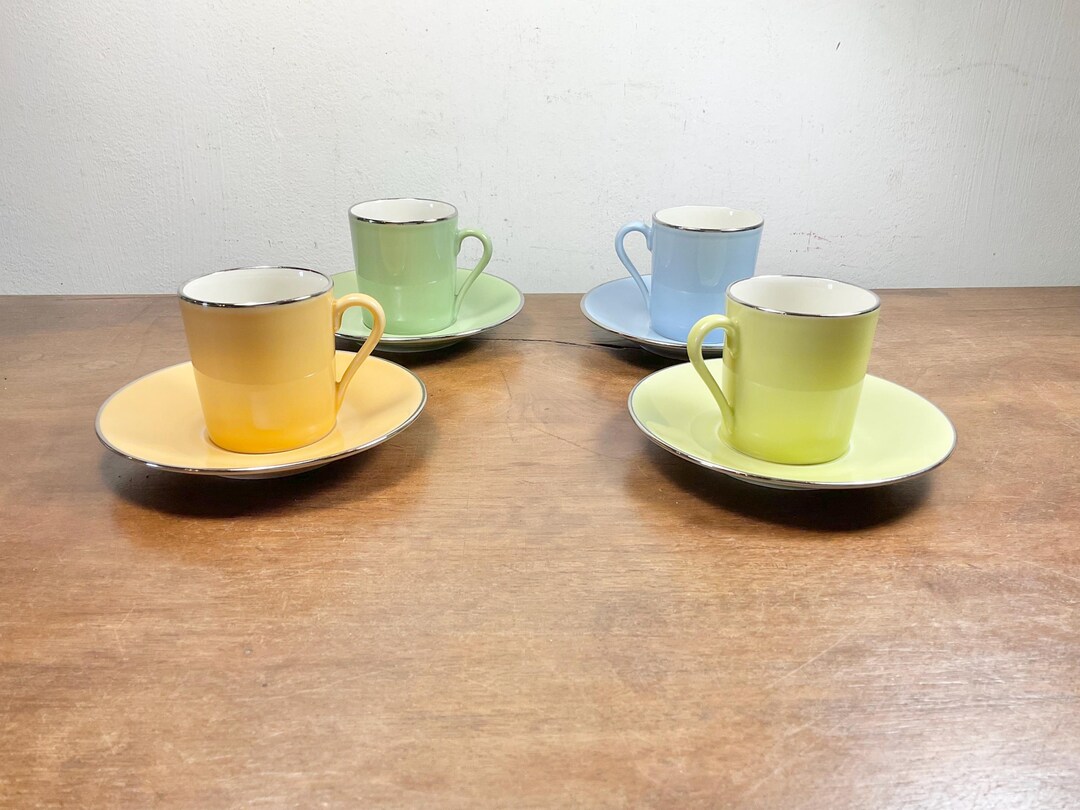 Apilco Habitat Espresso Cup Set: Pastel Harlequin French Bistro ...