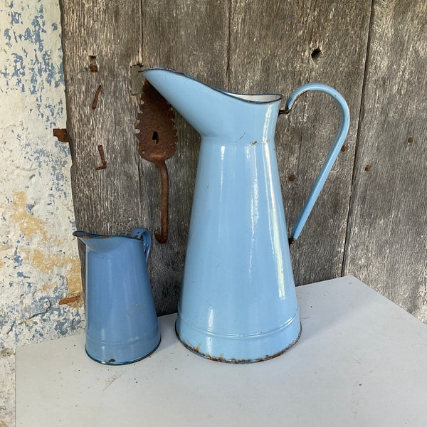Vintage Enamel Jug - Etsy