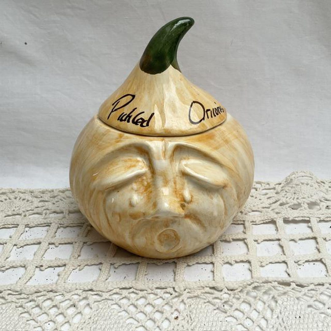 Vintage, Toni Raymond, Crying Onion Face, Pickled Onion Dish, Novelty ...