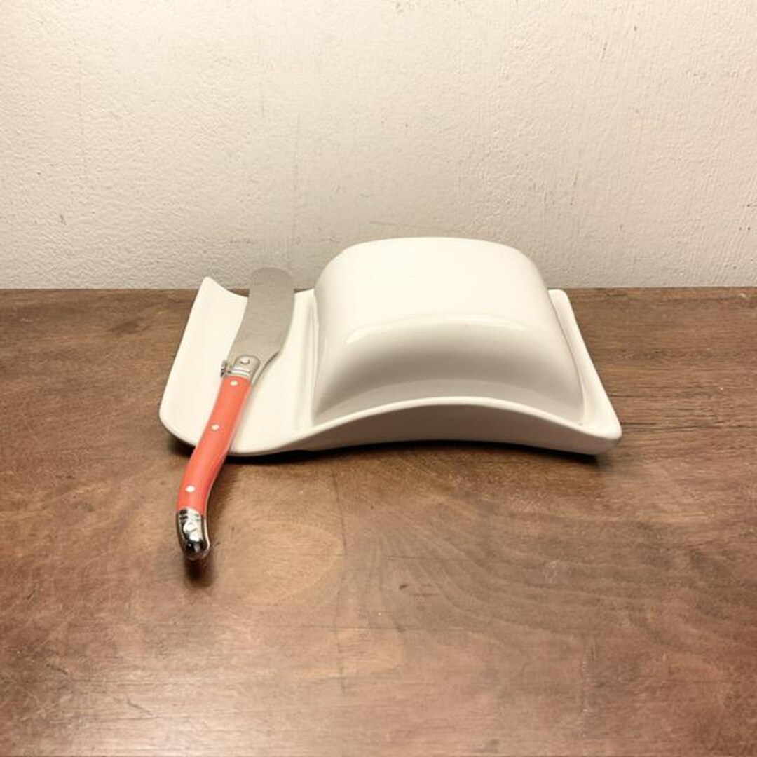 Vintage, SILEA, White, Porcelain, Butter Dish, Curved Design, Nordic ...