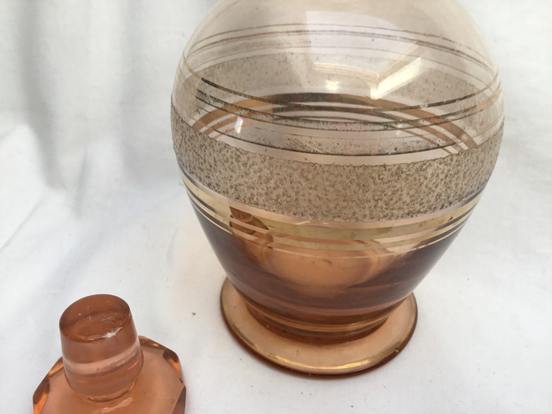 French Art Deco Pink Depression Glass Digestif Carafe - Etsy