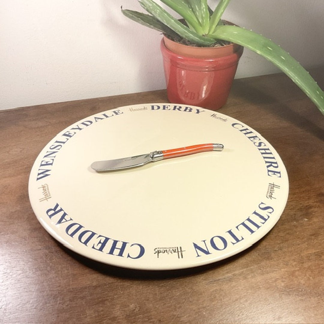 Rare 1990s, HARRODS, Ceramic, Round, Cheese Platter, Cheese Plate ...
