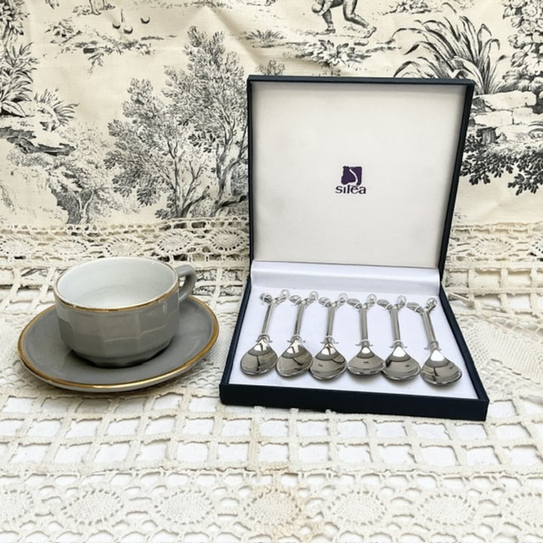 Vintage French SILEA Silver Metal Tea Spoons Set - Boxed - Etsy