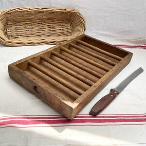 Vintage, French, Hand Made, Wooden, Rectangular, Bread Slicing Board ...