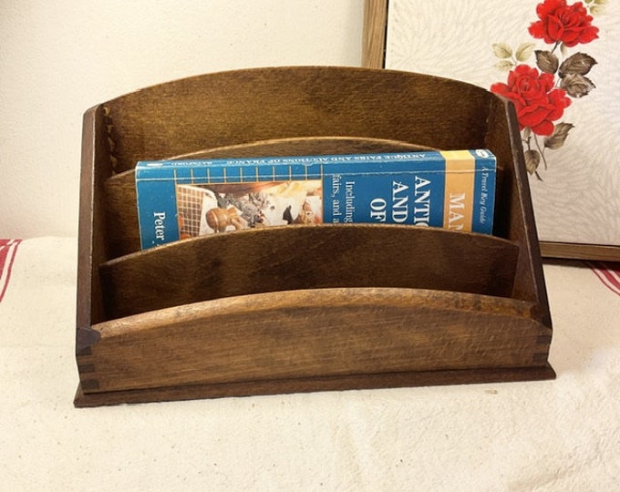 1950s, French, Wooden, 3 Tier, Letter Rack, Desk Organiser, Storage ...
