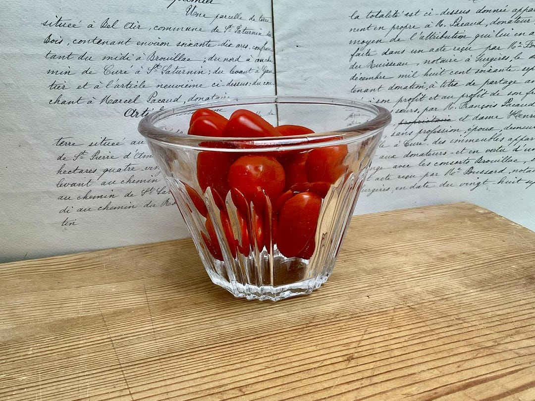 1940s, French, Glass, 500g, Conical Shape, Faceted Sides, Confiture Jar ...