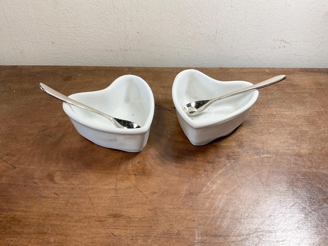 Apilco, Small, Heart Shape, White, Porcelain, Dishes, Soap Dish ...