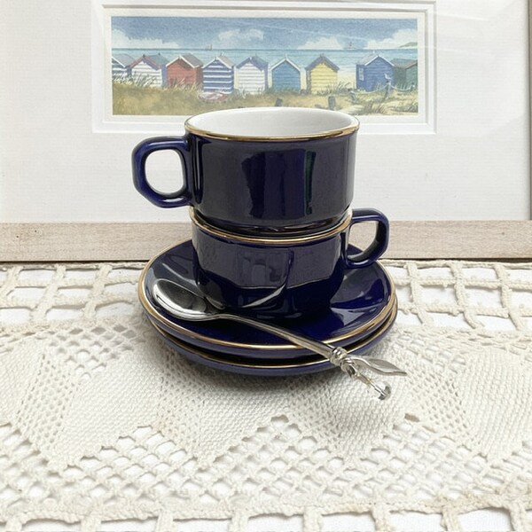 French Blue Coffee Cups - Etsy