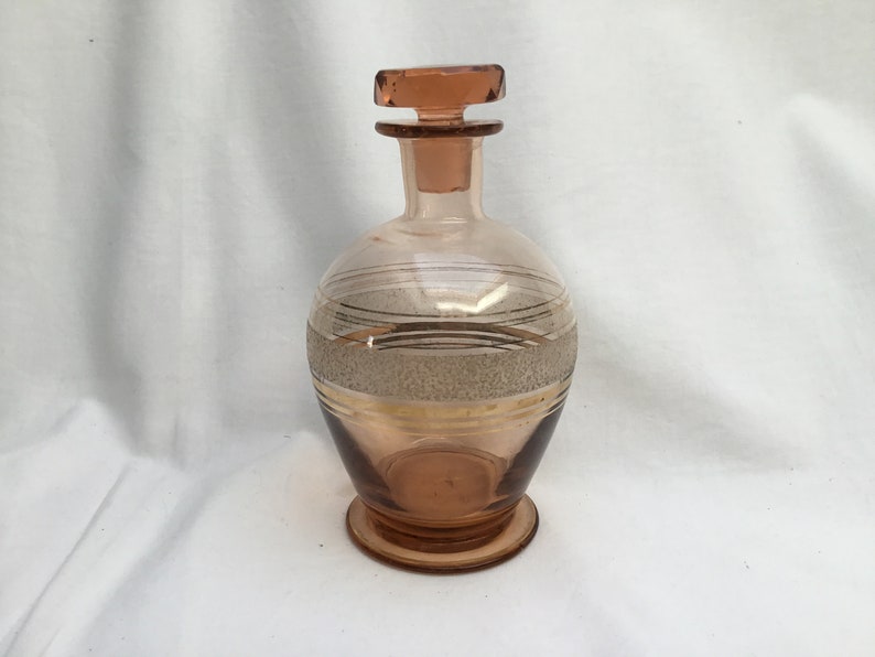 French Art Deco Pink Depression Glass Digestif Carafe - Etsy