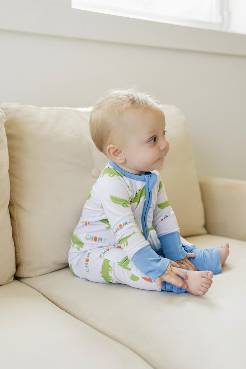 Alligator Baby Pajamas, Bamboo Sleeper Zippy, Convertible Romper in ...