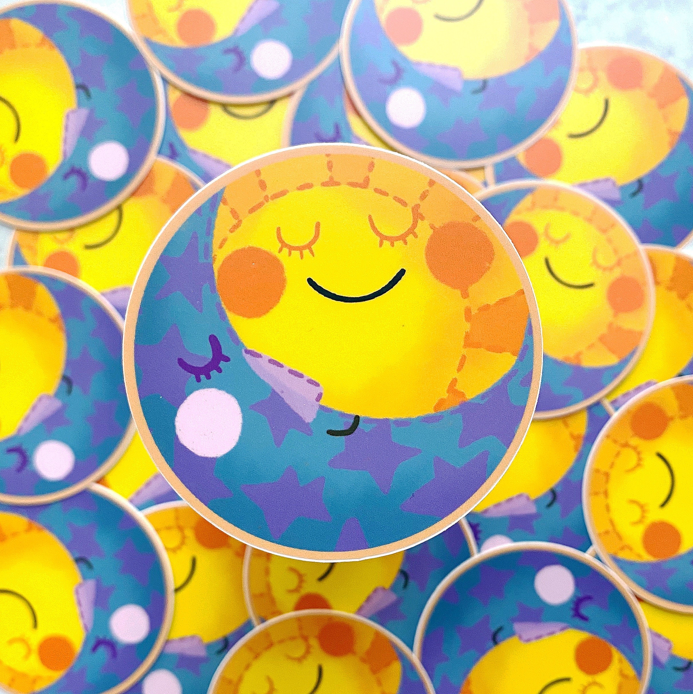 Stickers, Labels & Tags Sun and Moon Vinyl Weatherproof Sticker ...