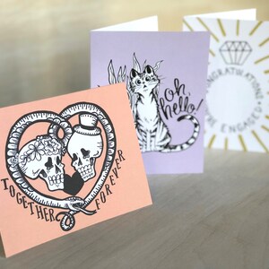 Together Forever Skull Snake Marriage Wedding Engagement Greeting Card ...