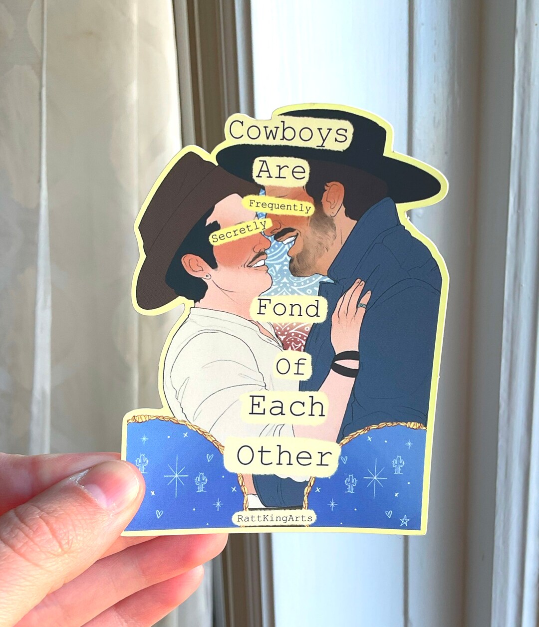 Fond Cowboys Vinyl Sticker - Etsy