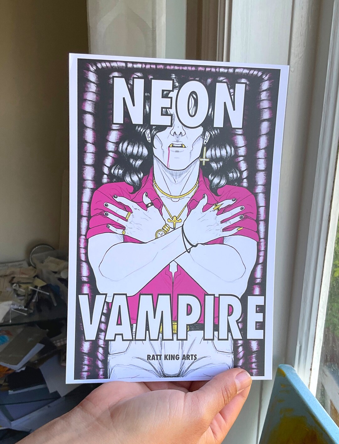 Neon Vampire 9x6 Art Print - Etsy